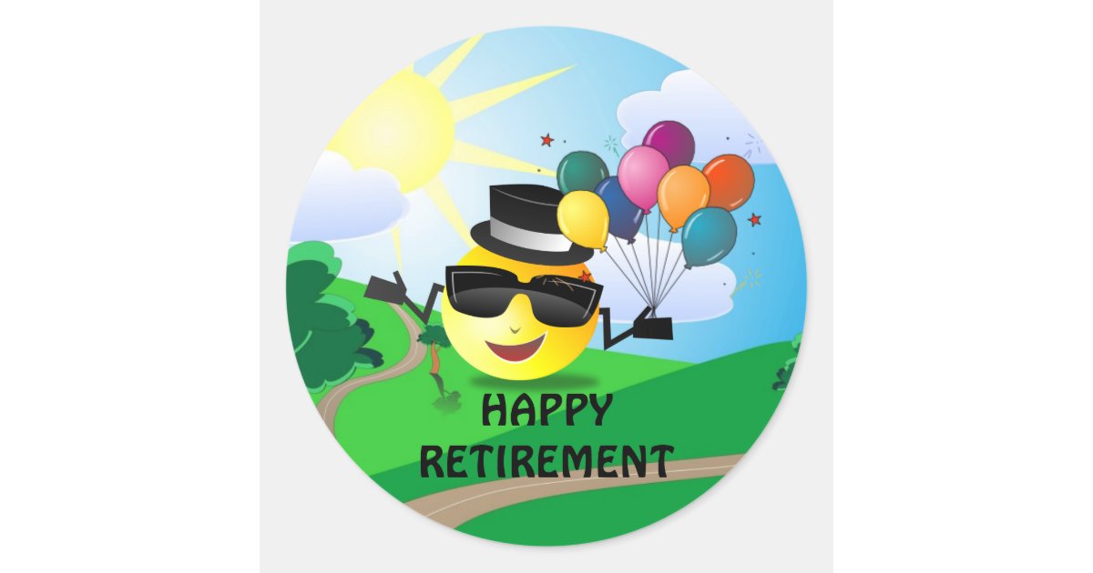 Happy Retirement from Cool Classic Round Sticker | Zazzle