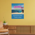Happy Retirement Funny Surreal Beach Scene Poster | Zazzle