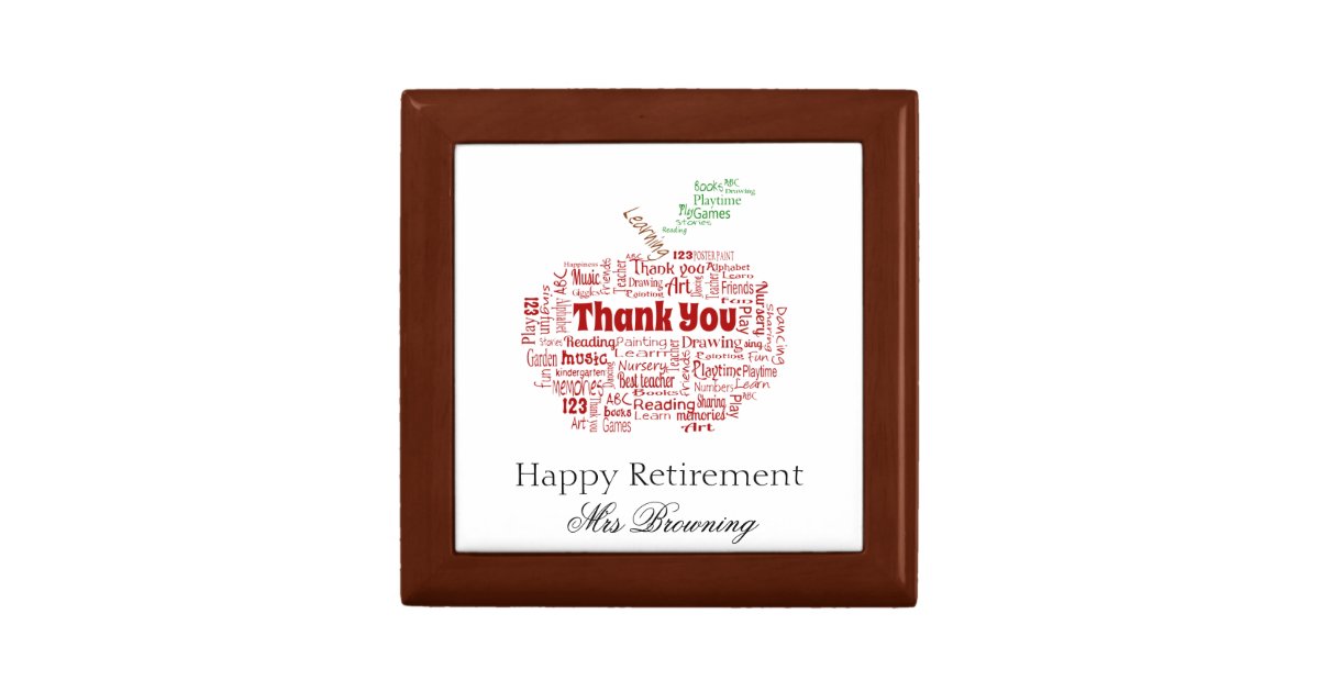 Happy retirement gift keepsake trinket keepsake box | Zazzle