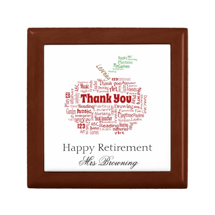 Happy retirement gift keepsake trinket keepsake box | Zazzle