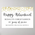 Happy Retirement Gold Confetti Script Personalized Poster | Zazzle