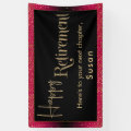 Happy Retirement Gold Glitter Confetti Raspberry Banner | Zazzle