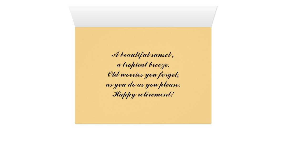 Happy Retirement, Hawaiian, Tropical Sunset Card | Zazzle