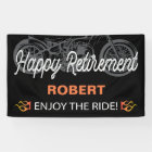 Happy Retirement with tropical palms and flowers Banner | Zazzle.com