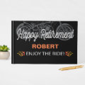 Happy Retirement Motorcycle image for biker Guest Book | Zazzle