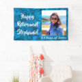 Happy Retirement Ocean Blue Photo Retirement Party Banner | Zazzle