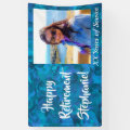 Happy Retirement Ocean Blue Photo Retirement Party Banner | Zazzle