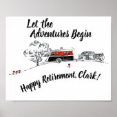 Happy Retirement Party Sign Retro Camper Adventure | Zazzle