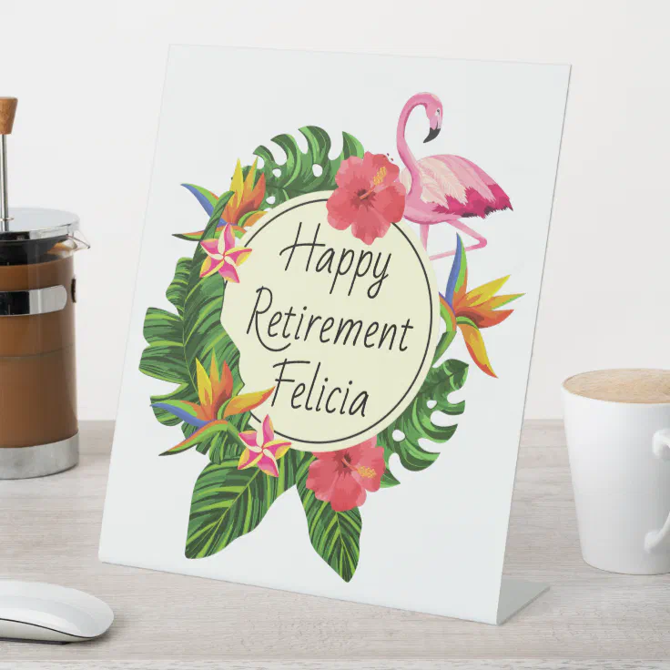 Happy Retirement Party Sign Template Tropical | Zazzle