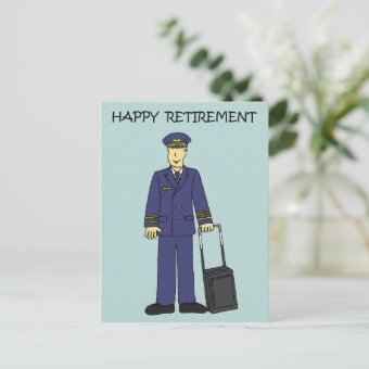 Happy Retirement Pilot Postcard | Zazzle