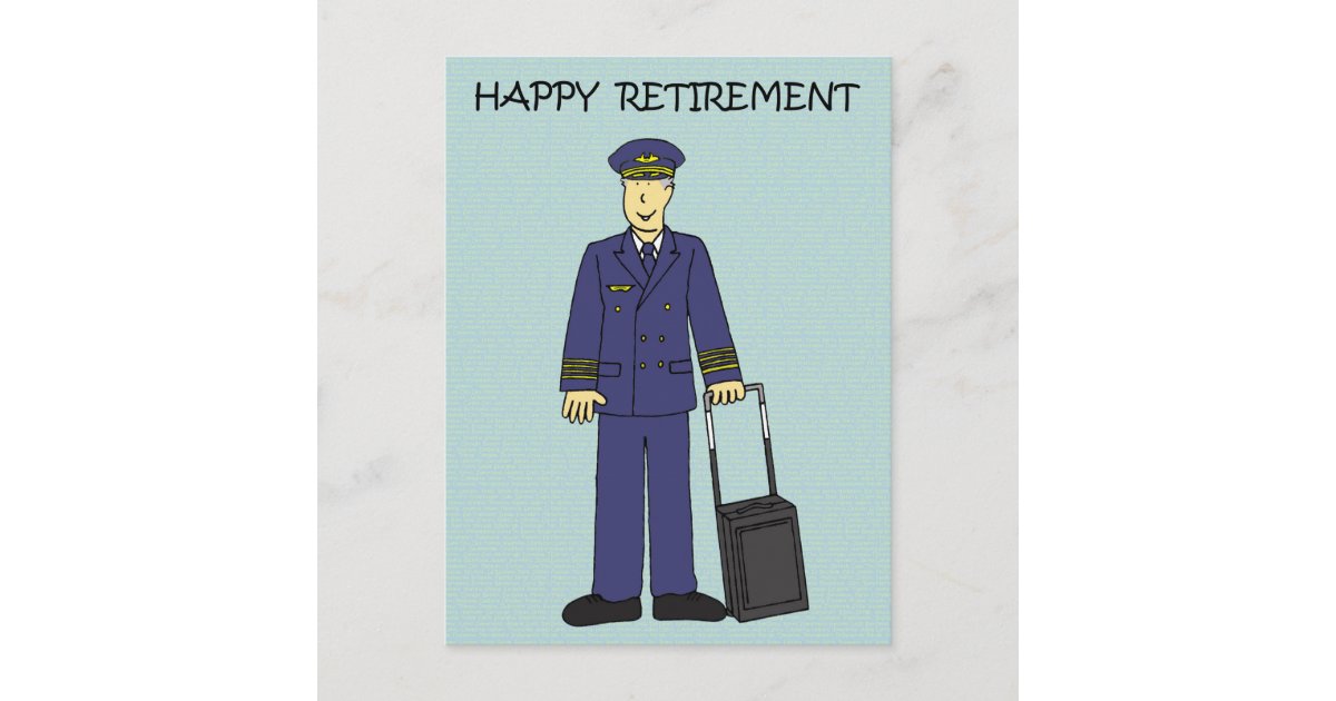 Happy Retirement Pilot Postcard | Zazzle