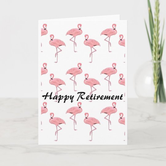 Happy Retirement Pink Flamingo Pattern Card | Zazzle.com