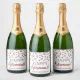 Happy Retirement Red Silver Confetti Sparkling Wine Label | Zazzle