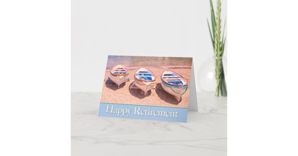 Happy Retirement Row Boats Card | Zazzle