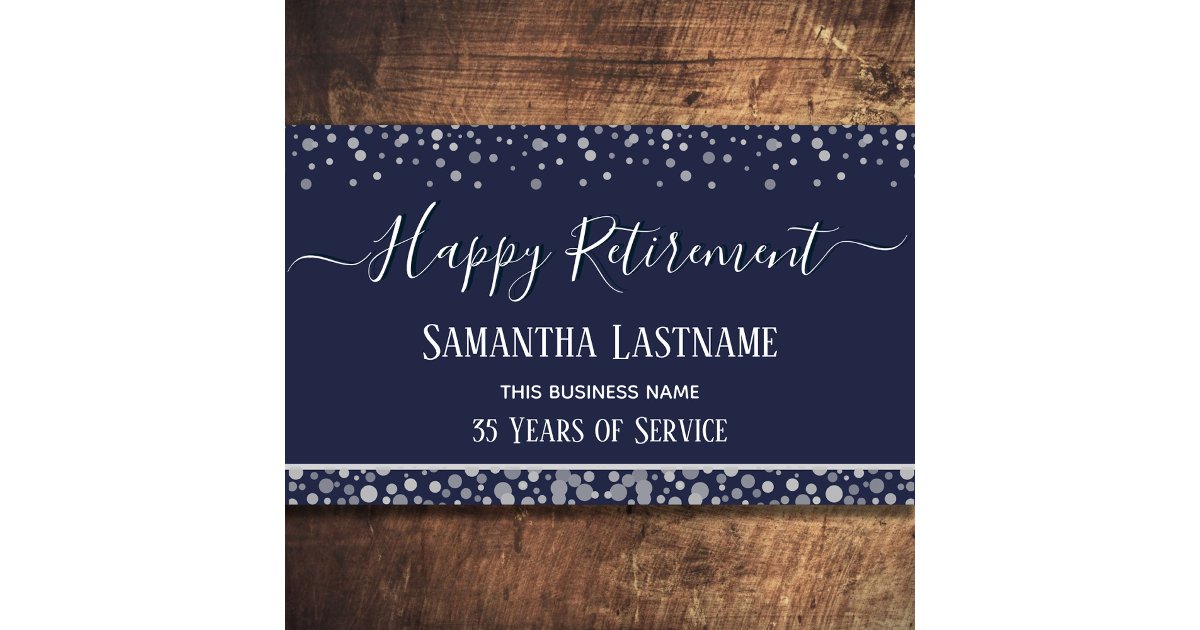 Happy Retirement Silver Confetti Banner | Zazzle