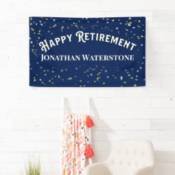 Happy Retirement Stars Personlized Banner | Zazzle
