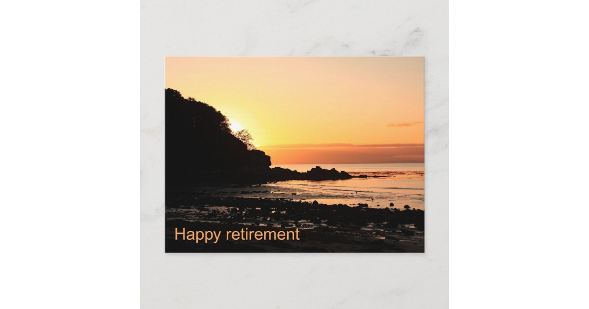 Happy retirement sunset in Scotland Postcard | Zazzle