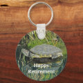 Happy Retirement Turtle Water Reflection Wildlife Keychain | Zazzle