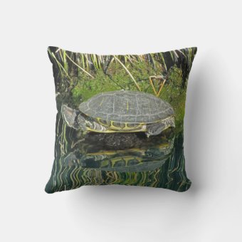 Happy Retirement Water Reflection Photo Turtle Throw Pillow | Zazzle