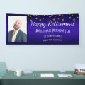 Happy Retirement with Gold Confetti One Photo Banner | Zazzle