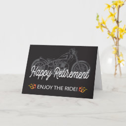 Happy Retirement with motorcycle Card | Zazzle