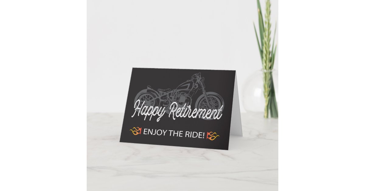 Happy Retirement with motorcycle Card | Zazzle