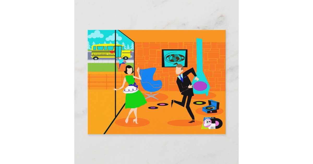 Happy Retro Parents Postcard | Zazzle