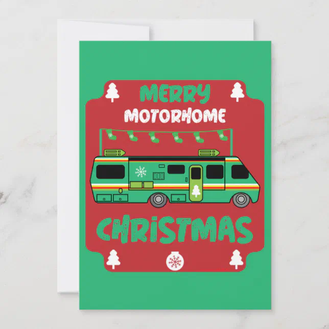 Happy RV Motorhom Xmas Thank You Card | Zazzle