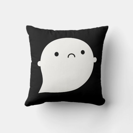 Happy & Sad Ghost Throw Pillow | Zazzle