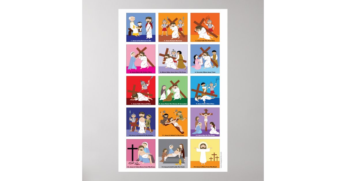 Happy Saints Way of the Cross Poster | Zazzle