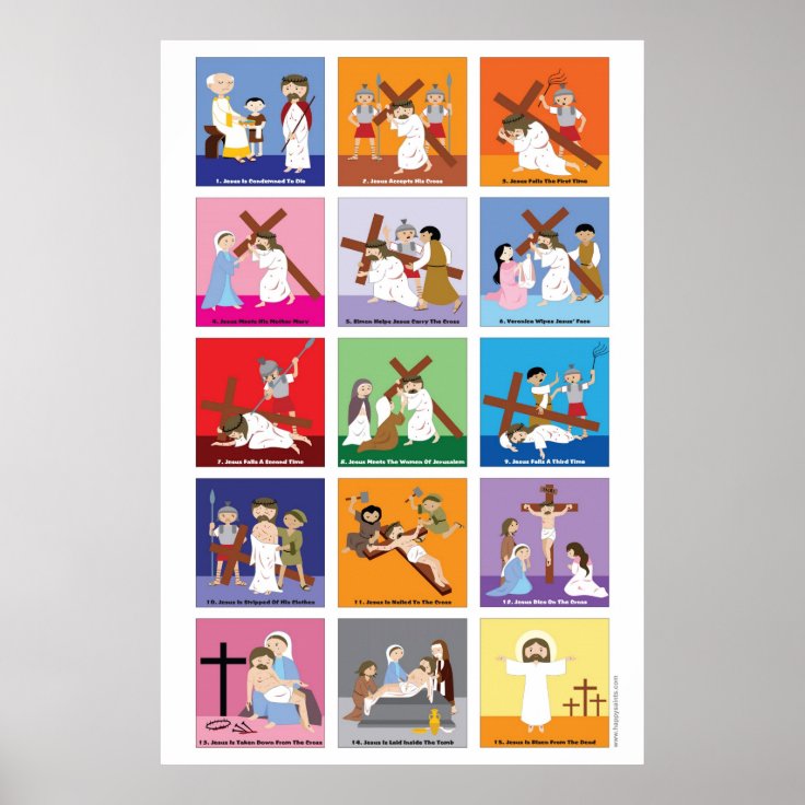 Happy Saints Way of the Cross Poster | Zazzle