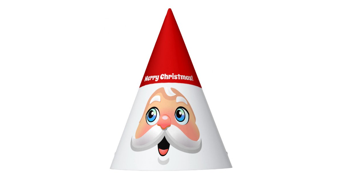 Happy Santa Face Party Hat | Zazzle