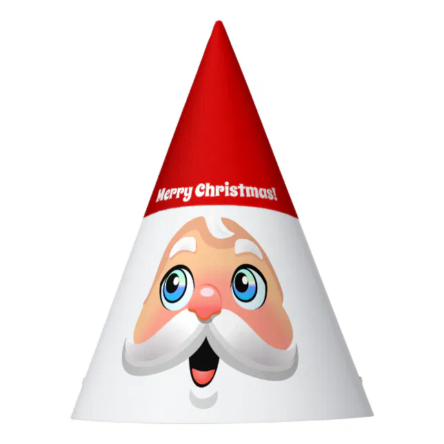 Happy Santa Face Party Hat | Zazzle