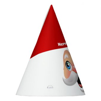 Happy Santa Face Party Hat | Zazzle