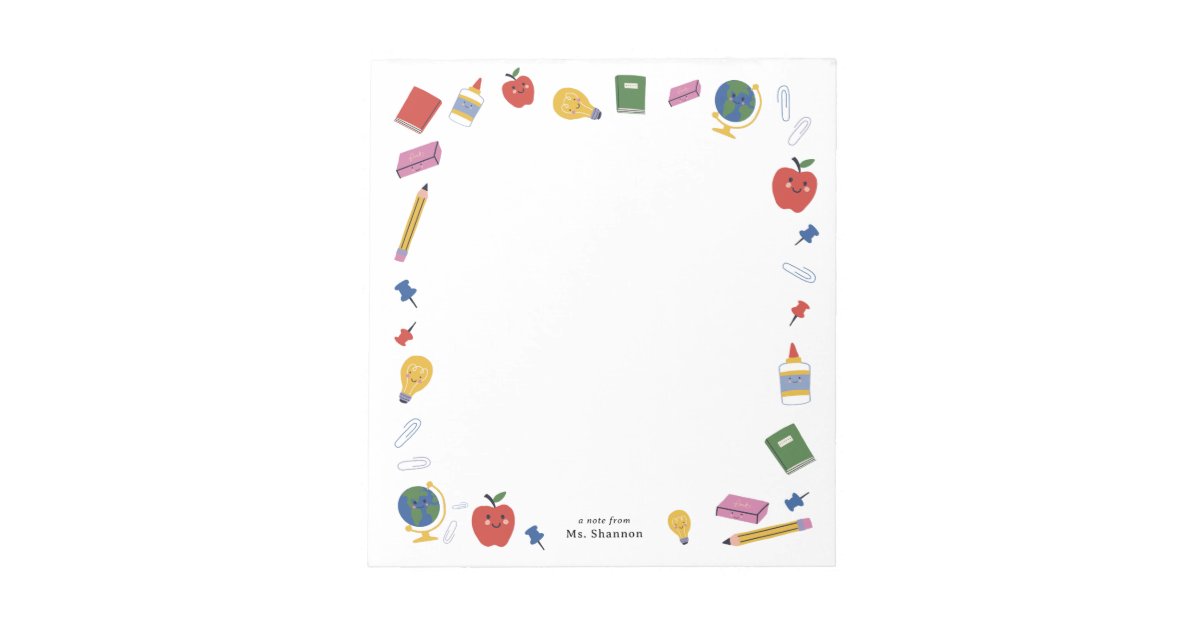 Happy School Supplies Note From Teacher | Zazzle