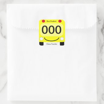 Happy Schoolbus Student Bus Tag Stickers | Zazzle