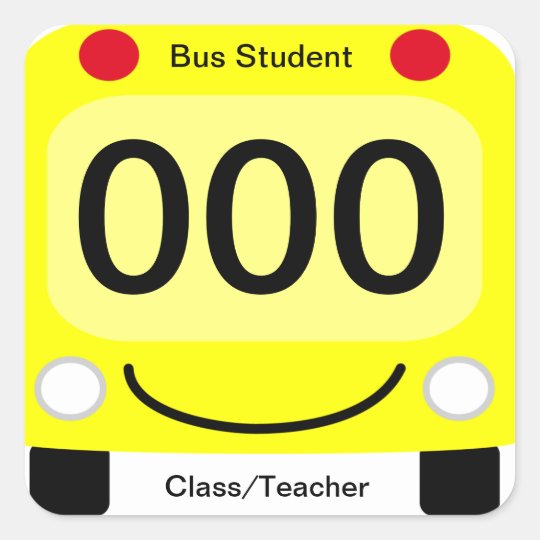 Happy Schoolbus Student Bus Tag Stickers | Zazzle.com