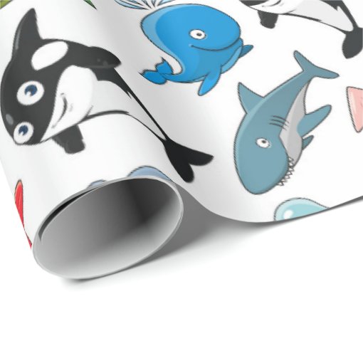 Happy Sea Creatures Wrapping Paper | Zazzle
