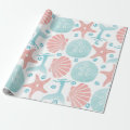 Happy Seashore | Nautical Beach Pattern Christmas Wrapping Paper | Zazzle