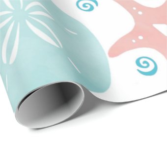 Happy Seashore | Nautical Beach Pattern Christmas Wrapping Paper | Zazzle