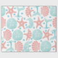 Happy Seashore | Nautical Beach Pattern Christmas Wrapping Paper | Zazzle