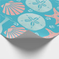 Happy Seashore | Nautical Beach Seashell Christmas Wrapping Paper | Zazzle