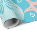 Happy Seashore | Nautical Beach Seashell Christmas Wrapping Paper | Zazzle