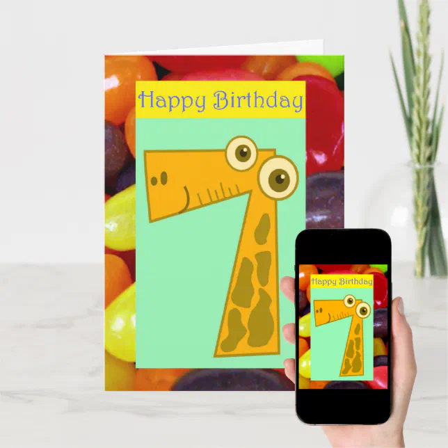 Happy seventh birthday 7th birthday turning seven card | Zazzle