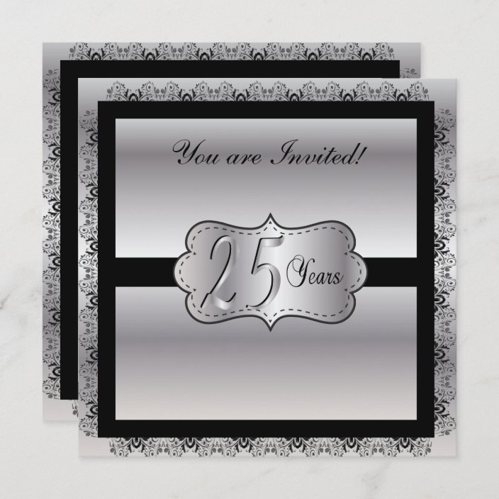 Happy Silver Anniversary 25 Years Invitation | Zazzle.com