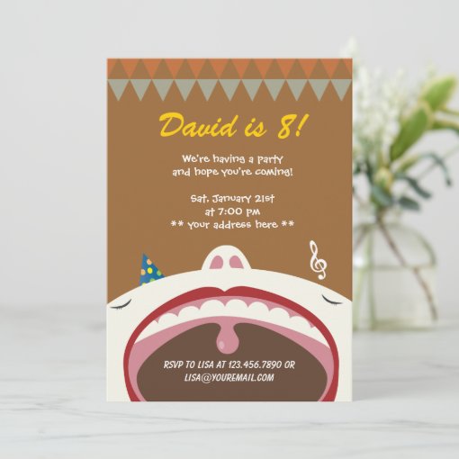 Happy Singing Kid Birthday Party Invitation | Zazzle