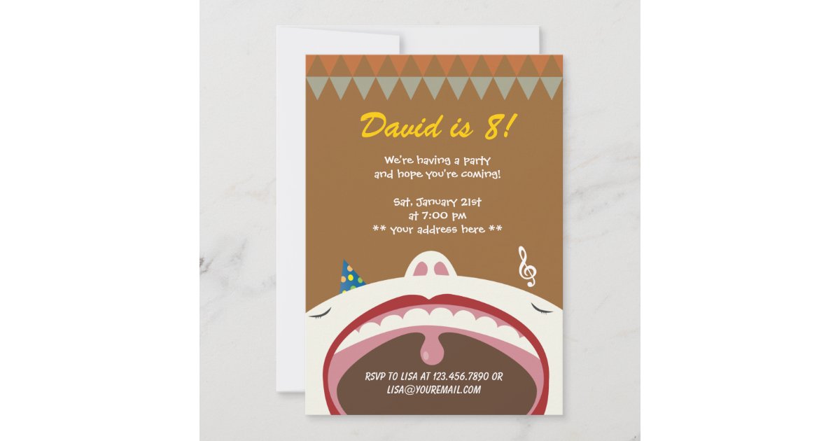 Happy Singing Kid Birthday Party Invitation | Zazzle
