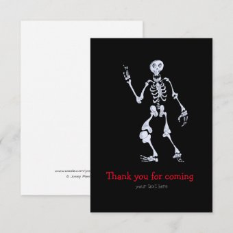 Happy skeleton thank you card | Zazzle