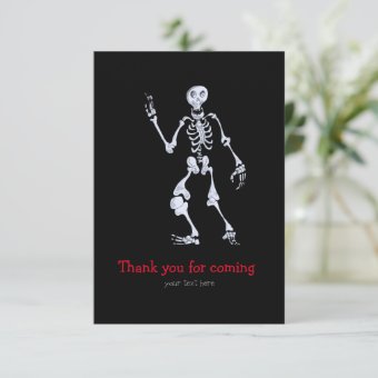 Happy skeleton thank you card | Zazzle