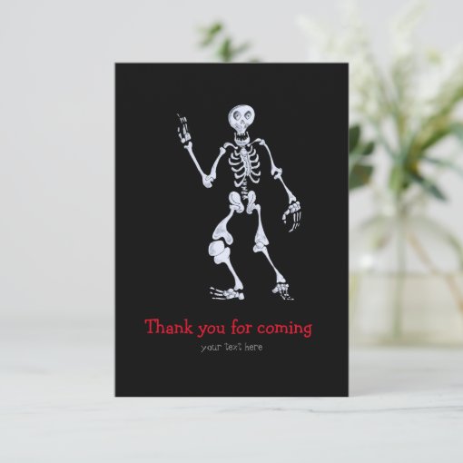 Happy skeleton thank you card | Zazzle